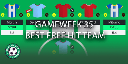 Gameweek 35 best free hit team - Fantasy Football Community