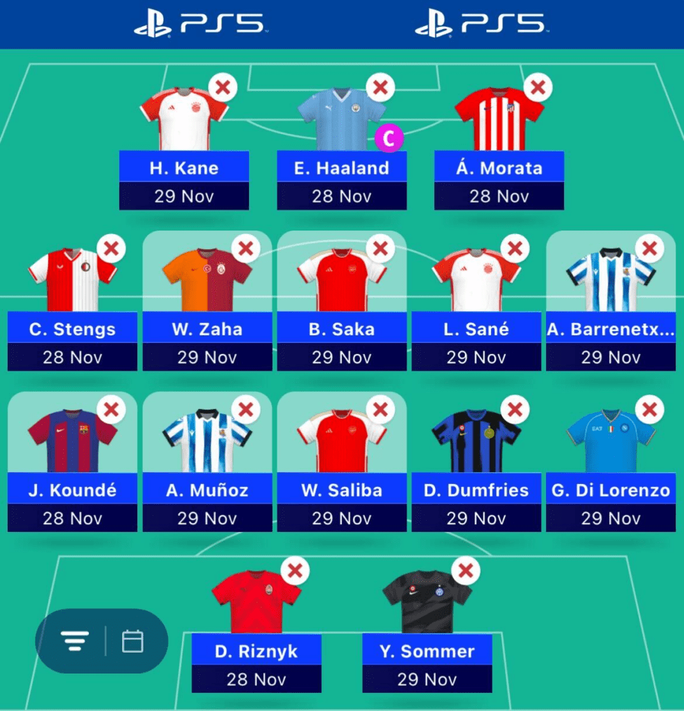UCL Fantasy Best Wildcard team for Matchday 5 - Fantasy Football Community
