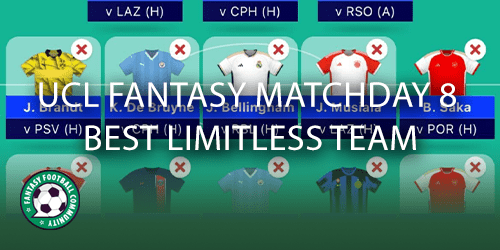 UCL Fantasy Matchday 8 Best Limitless Team Fantasy Football Community
