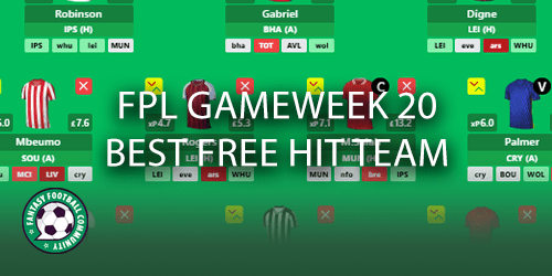 Gameweek 20 Best Free Hit Team Fantasy Football Community