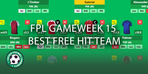 Gameweek 15 Best Free Hit Team Fantasy Football Community